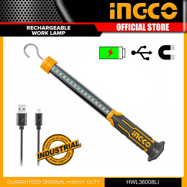 Ingco HWL36008LI Rechargeable Lithium-Ion USB Work Lamp IHT | Lazada PH
