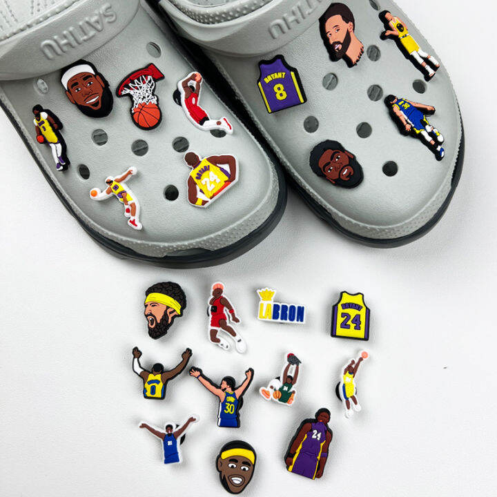 New Jibbitz NBA Star James/Kobe Lakers Thompson Curry set Jibbitz Crocs ...