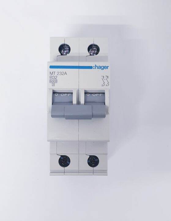 Hager MT232A 32A 2P / MT240A 40A 2P Double Pole 6kA Type B Miniature Circuit Breaker (MCB ...