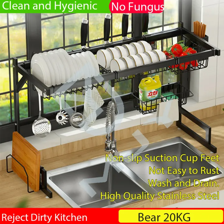 Stainless Steel Sink Storage Rack Kitchen Shelf Drain Tower Keeps ...