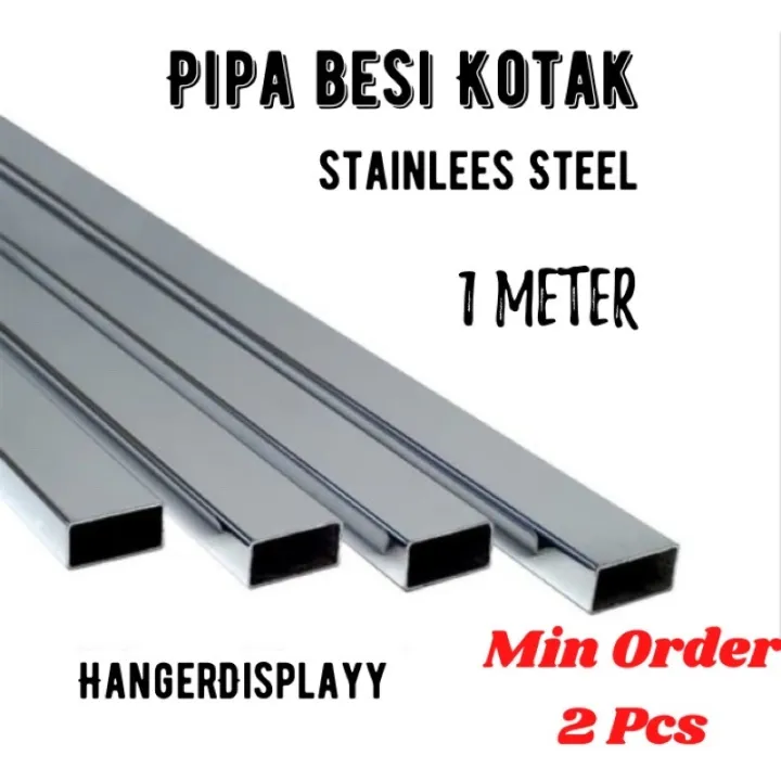 Pipa Kotak Stainless 100 cm Gantungan Baju Display / Pipa Kotak ...
