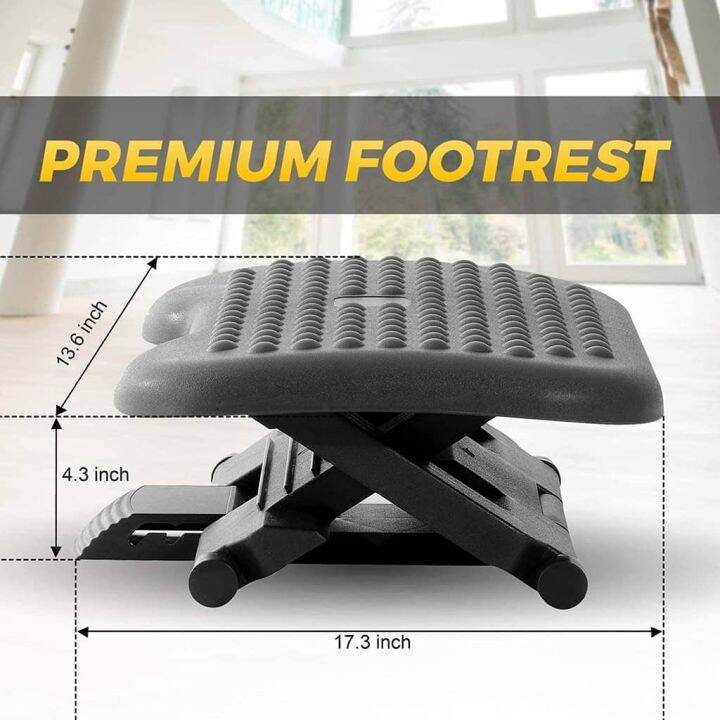 Ergonomic Footrest 2-Level Height Adjustable Angle Office Under Desk ...