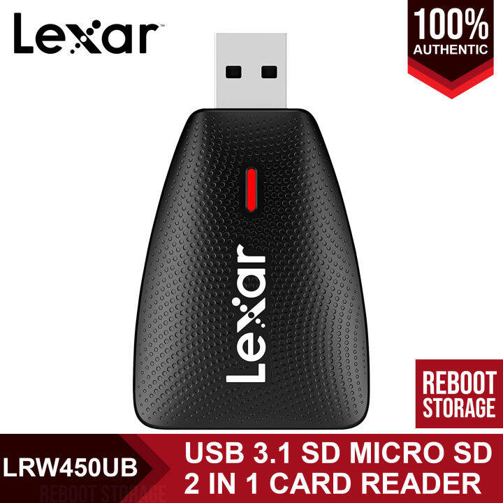 Lexar Multi-Card 2 in 1 USB 3.1 Reader for SD and micro SD LRW450UB ...