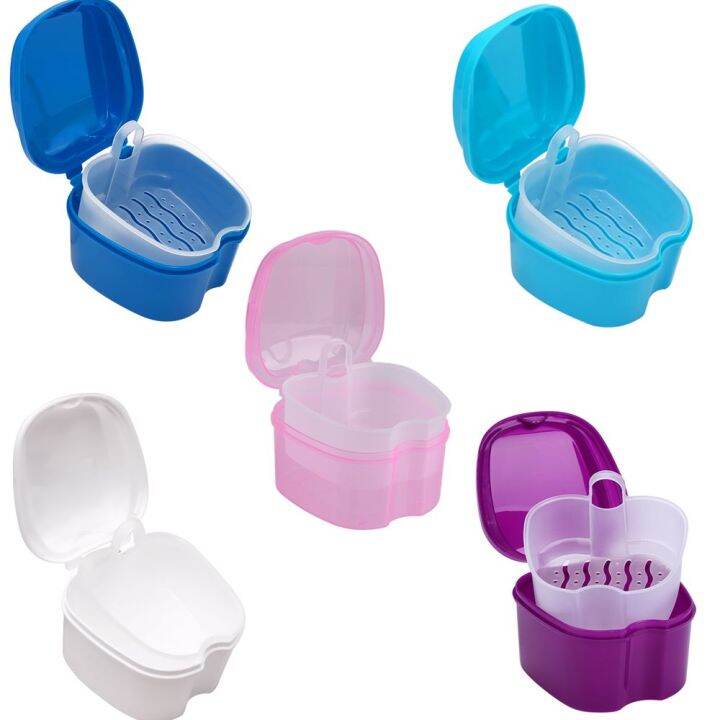 【COD&READY STOCK】Denture Bath Box Case Dental False Teeth Storage Box ...