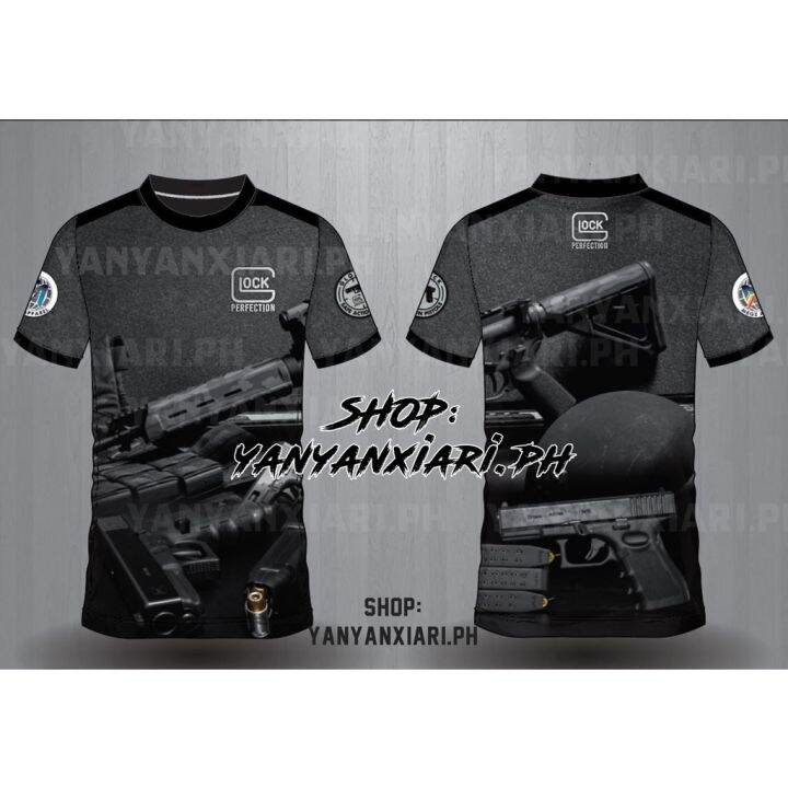 GLOCK DESIGN Short Sleeve Men's Full Sublimation Print T-shirt | Lazada ...