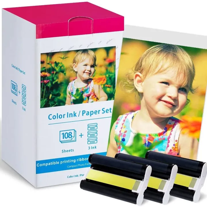 KP-108IN Compatible for Canon Color Ink and Paper Set 4 X 6 or RP-108 ...
