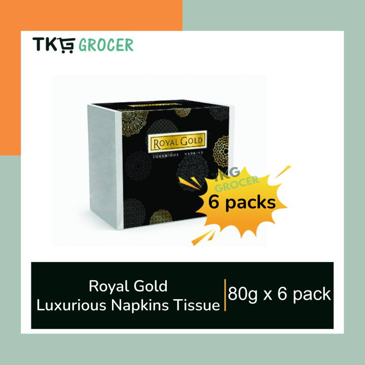 Royal Gold Luxurious Napkins Tissue 80g x 6 packs | Lazada