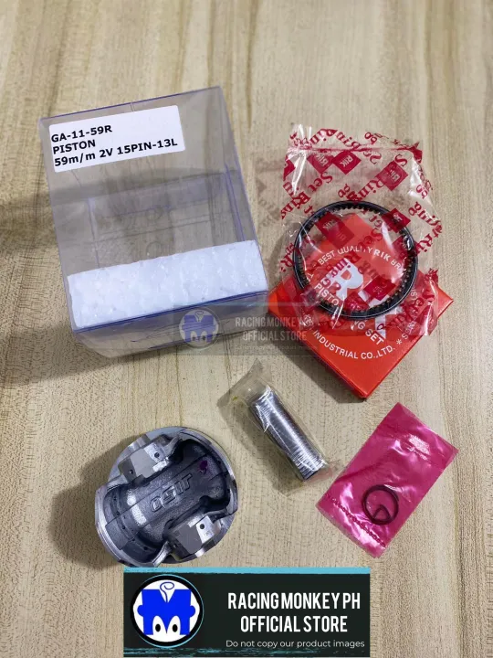 Piston Kit 59mm Pin 15 2V Dome Type With Valve Pocket (Mio Sporty ...