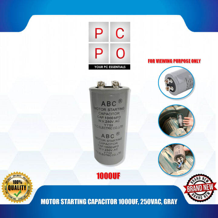 MOTOR STARTING CAPACITOR 1000UF, 250VAC, GRAY | Lazada PH