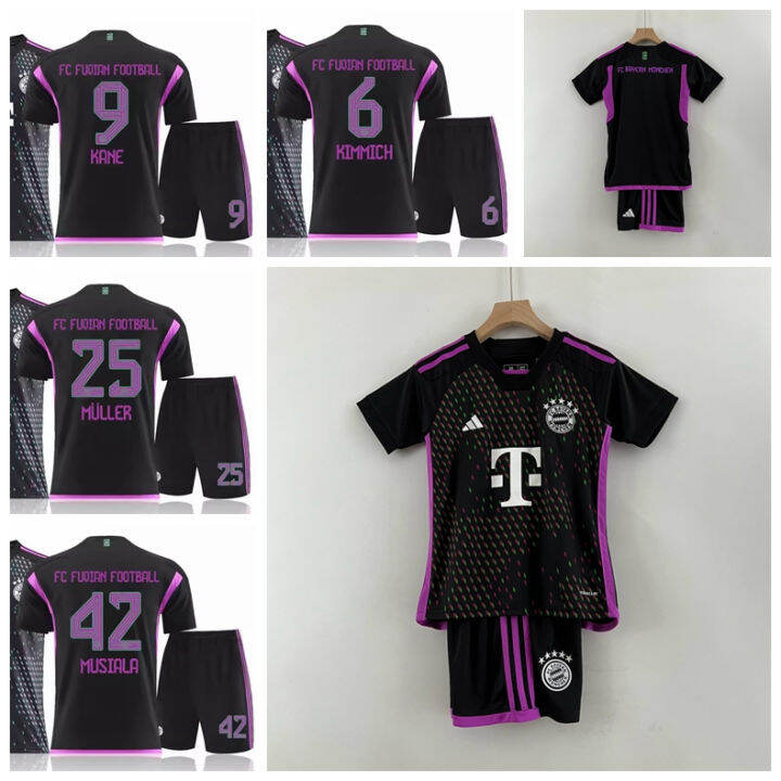 2023-24 Season FC Bayern Munich Away Football Kids Jersey Kits Muller ...