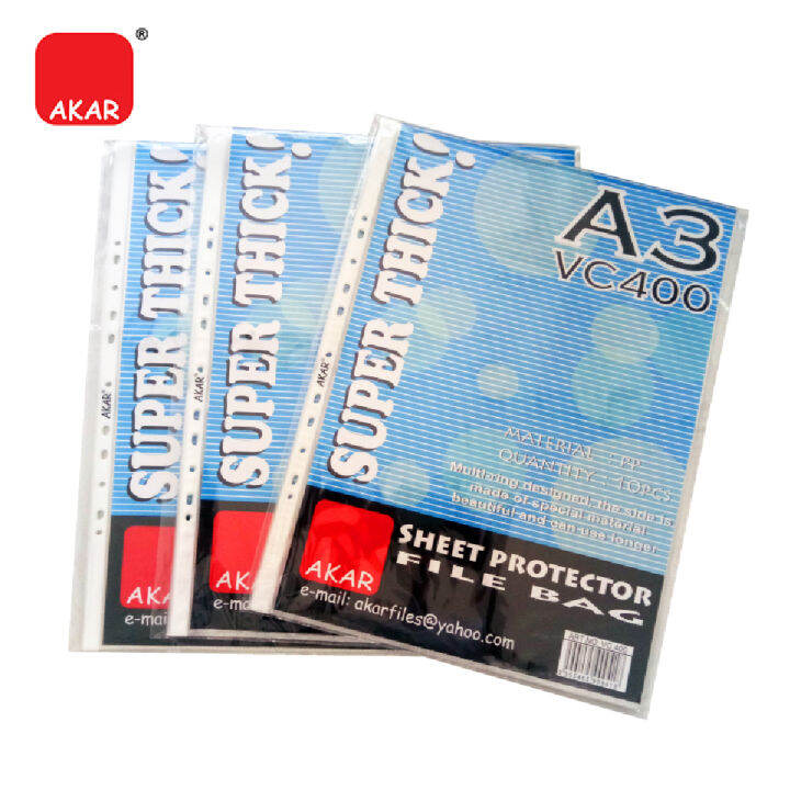 AKAR A3 Super Thick Sheet Protector (10's/pack) | Lazada
