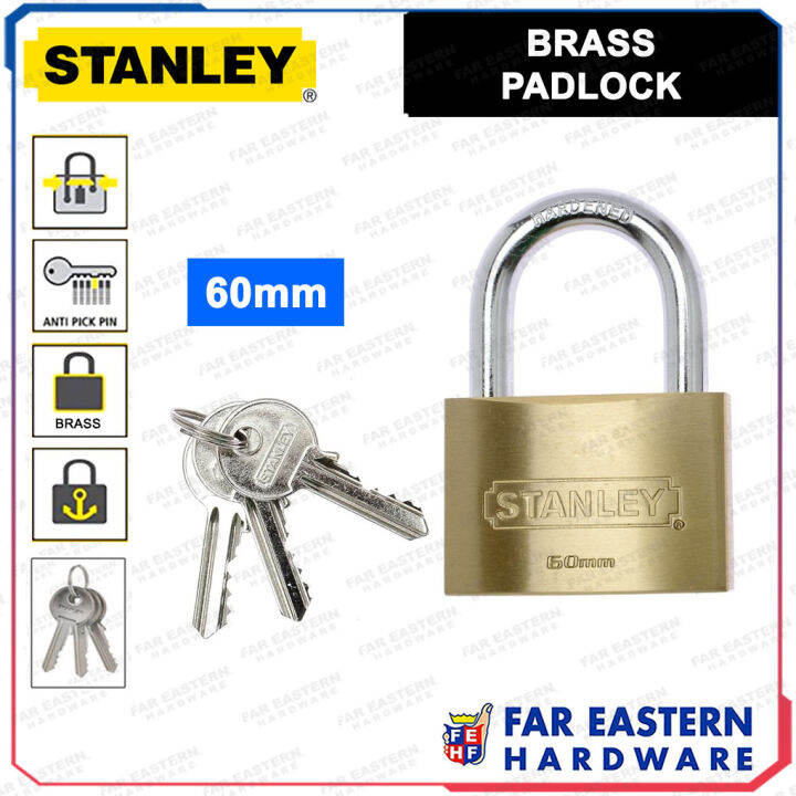 STANLEY Brass Padlock Door Lock 60mm w/ Keys STDH | Lazada PH