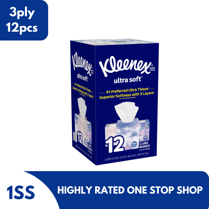 Kleenex Ultra Soft Facial Tissue, 3ply, 12-pack | Lazada PH