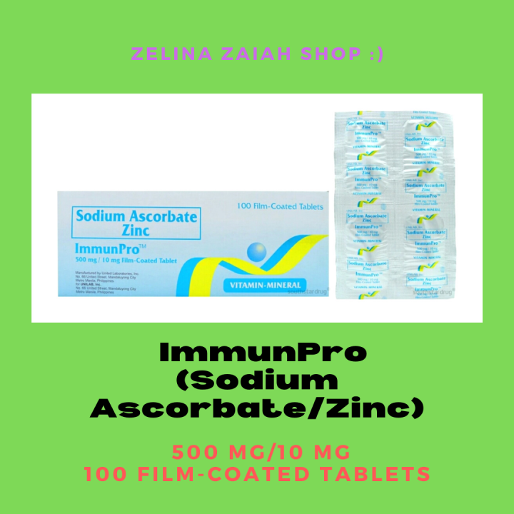 Immunpro Sodium Ascorbate 500 mg 27.5 mg 100 film coated tablet | Lazada PH