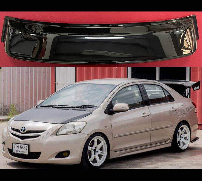 (สีดำเงา) แก็ปหลังคา สปอยเลอร์ Spoiler Vios 2007 2008 2009 2010 2011 2012 | Lazada.co.th