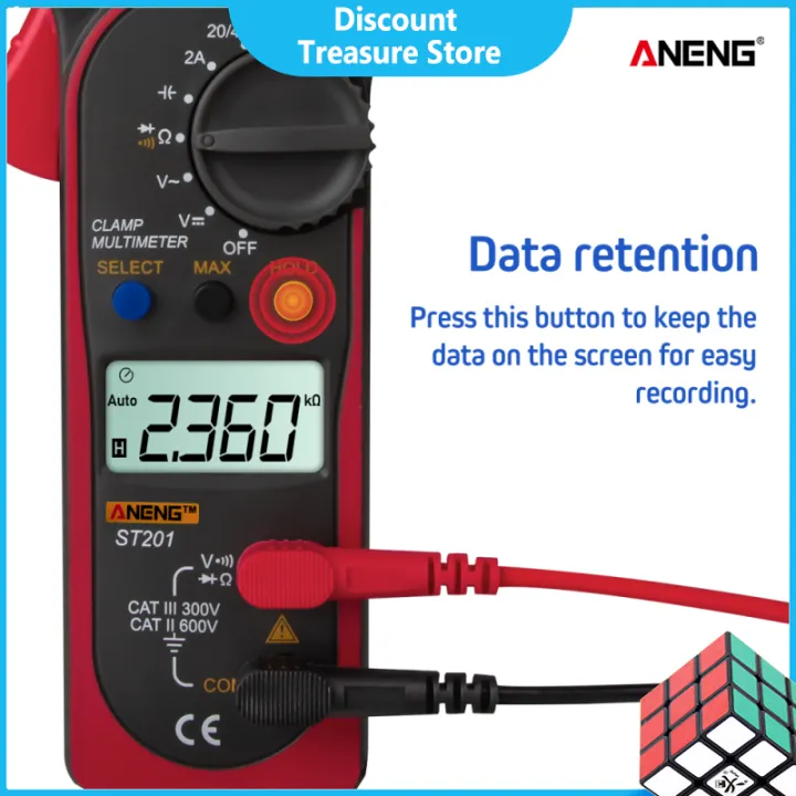 ANENG ST201ดิจิตอลหนีบมัลติมิเตอร์แอมมิเตอร์ทรานซิสเตอร์ทดสอบแรงดันทดสอบสีแดง | Lazada.co.th