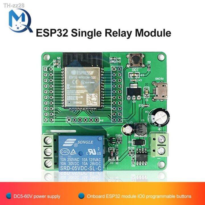 DC 7-60V 1Channel ESP32-WROOM Development Board Micro USB 5V Relay ...