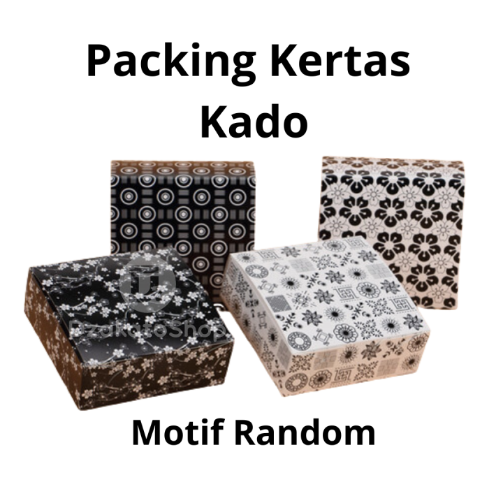 Packing Kertas Kado Motif Random Tanpa Pita I Bisa request Ucapan untuk ...