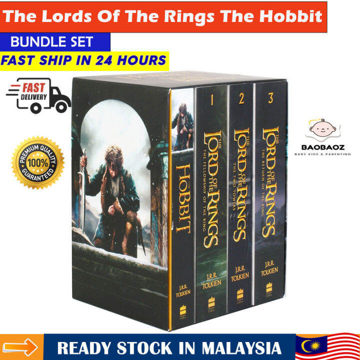 4 in 1 The Lords Of The Rings The Hobbit Collection of Books by J.R.R ...
