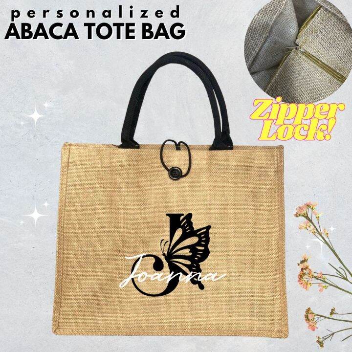 Ink And Style Ph - Burlap Abaca Tote Bag Personalized - FREE Monogram ...