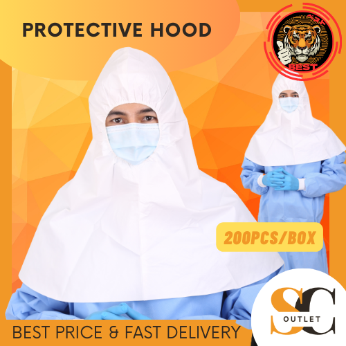 25ชิ้น หมวกคลุมหัว คลุมไหล่ ป้องกันเชื้อ ใยสังเคราะห์ SMS Imprevious ...