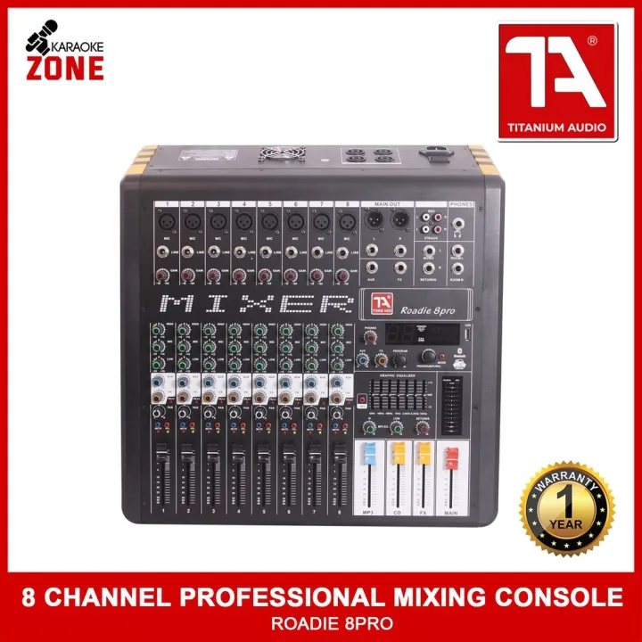 ]$!Titanium Audio Powered Mixer Curve 8 Channel Powered Mixer Roadie 8Pro Professional Mixing ...