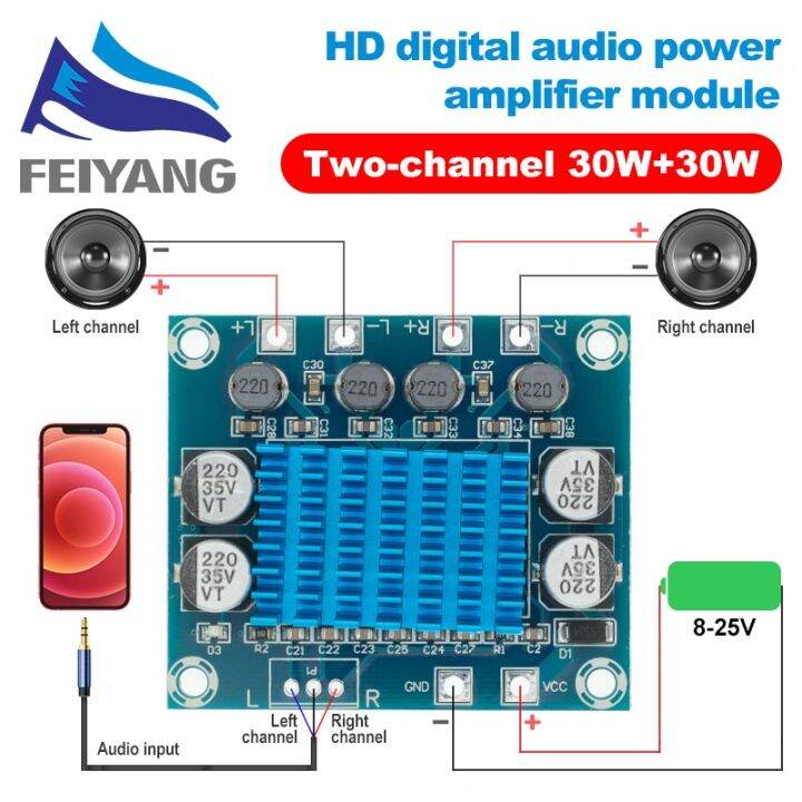 Xh-A232 Hd Digital Audio Power Amplifier Board Mp3 Amplifier Module ...