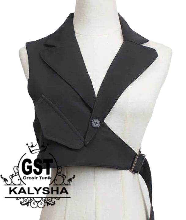 Rompi blazer asimetris wanita bolak balik/rompi blazer wanita keren ...