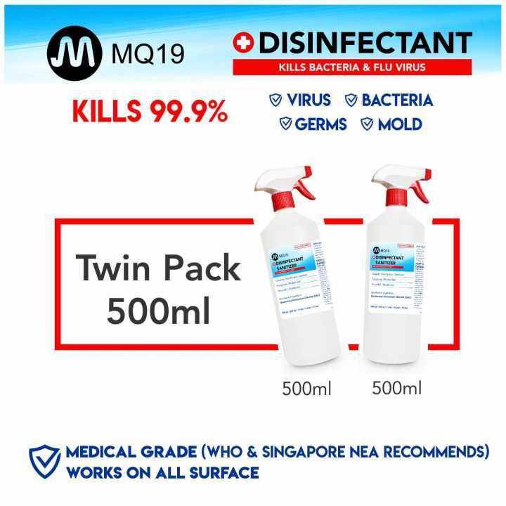 TWIN PACK MQ19 Disinfectant 500ml - Contain QAC , recommended by WHO ...