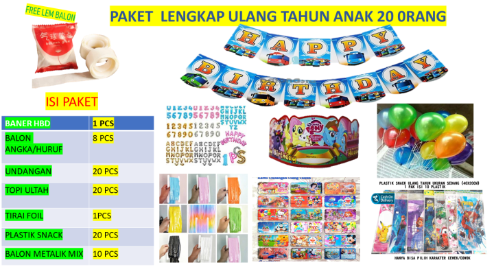 Paket Lengkap Ulang Tahun Anak 20 Orang/Paket UlangTahun Anak Murah ...