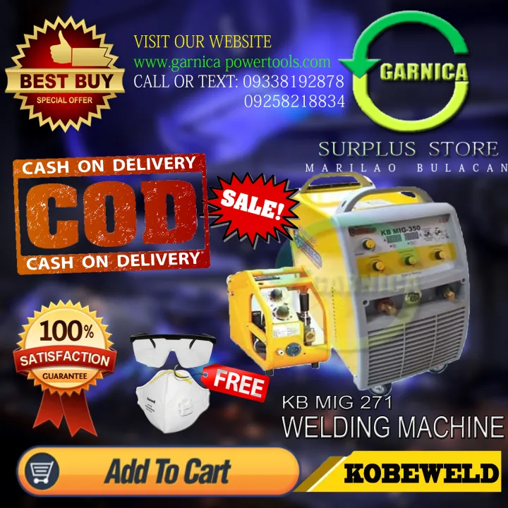 Welding machine KobeWeld KB MIG 271 + Free Goggle and Facemask | Lazada PH