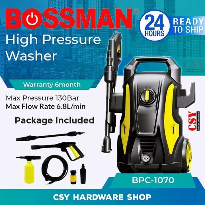 BOSSMAN BPC-1070 High Pressure Cleaner Water Jet 130 Bar 1700W | Lazada