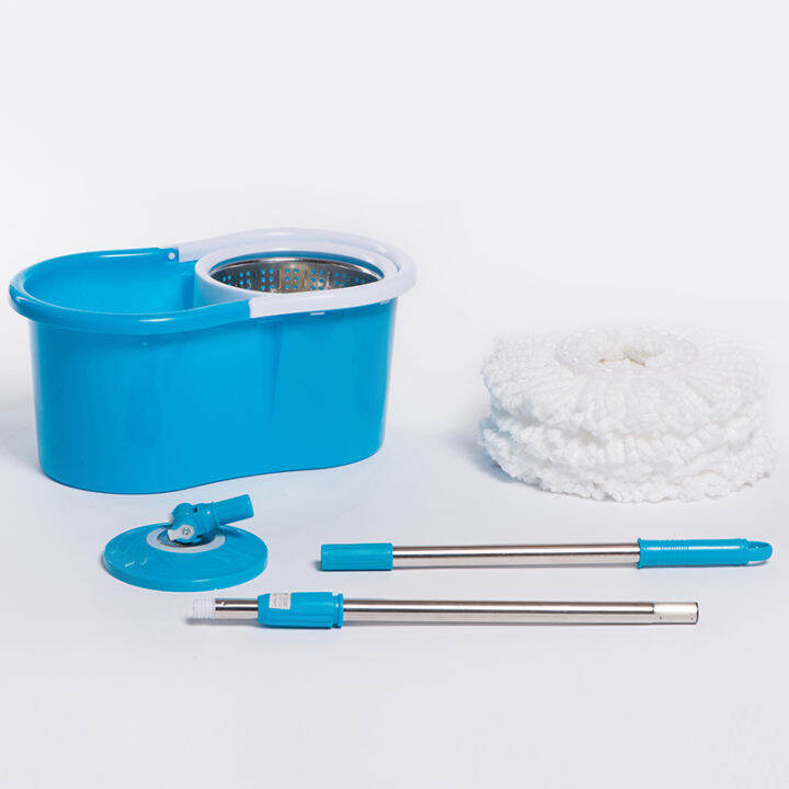 mop Spin mop Stainless steel spiral barrel Lazy hand-washing push-type ...