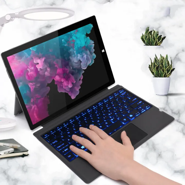 Surface Pro 7Go Mini Bluetooth Wireless Backlit Keyboard with Trackpad ...