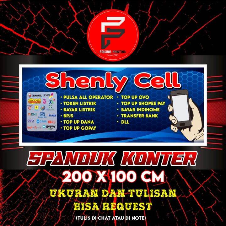 Spanduk Konter / Banner Konter / Spanduk Kustom Ukuran 2 x 1 m | Lazada ...
