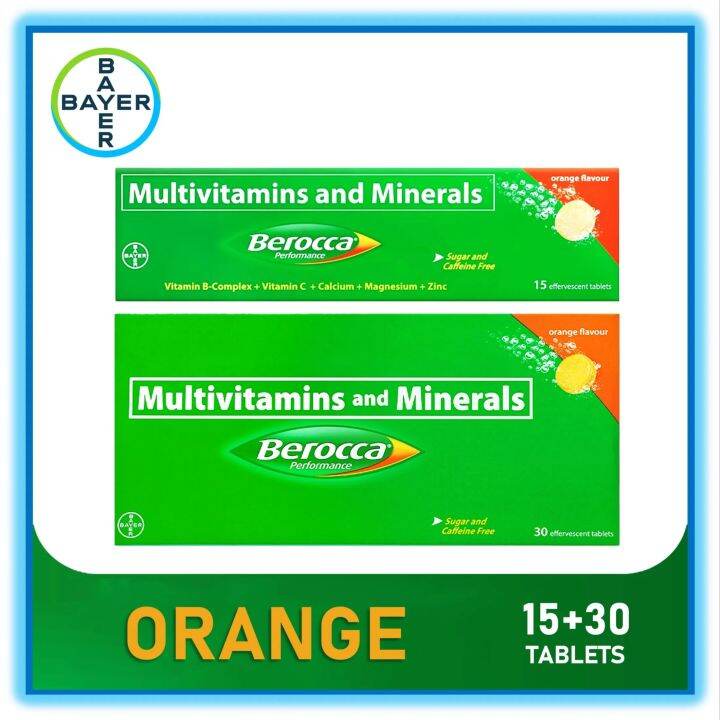 Berocca Orange Flavor (BUNDLE 30 + 15 Effervescent Tablets ...