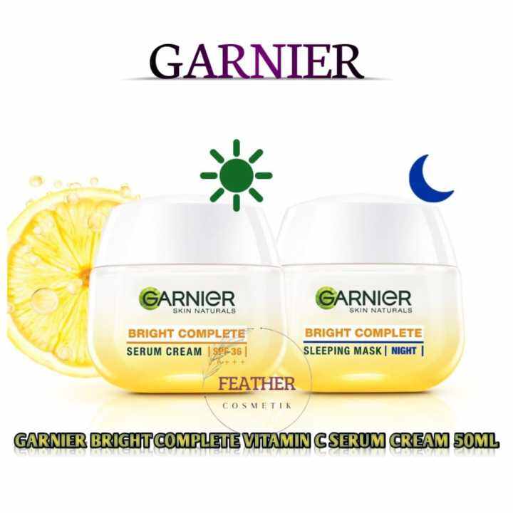GARNIER Bright Light Complete Serum Cream SPF36 || Yoghurt Sleeping ...