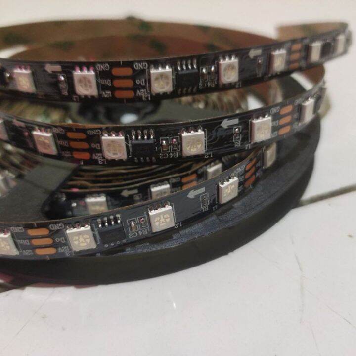 LED strip ws2811 PCB blak 12 volt 1 roll 5 mtr /mtr 60 led ip30 ...