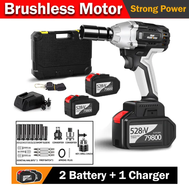 Cordless Brushless Electric Wrench High Torque Impact Wrench ...