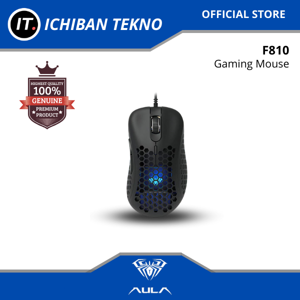 Aula F810 RGB Honeycomb USB Backlit Gaming Mouse -7 Button Macro Programming -6400DPI -98G ...