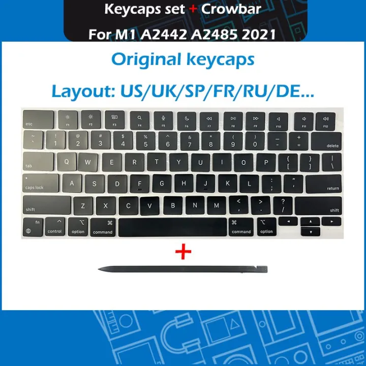 Original Laptop A2442 A2485 Keycaps Keys Key Cap set Azerty For Macbook ...