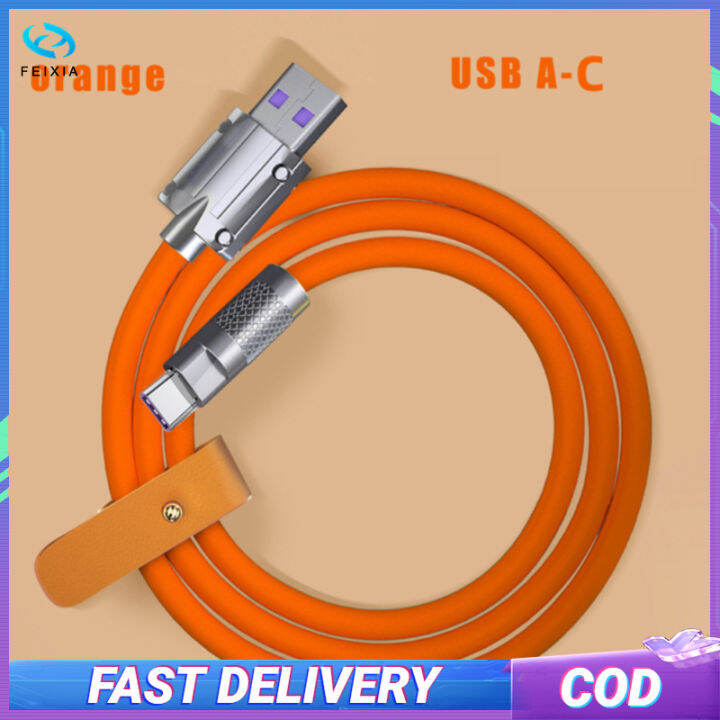USB C Cable Charging Cable 1 m 6A Fast Charging Cable LED Indicator ...
