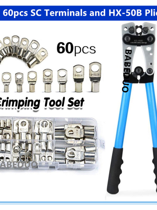 Auto Copper Ring Lug Terminal Crimping Plier HX-50B 6-50mm² Car Battery ...