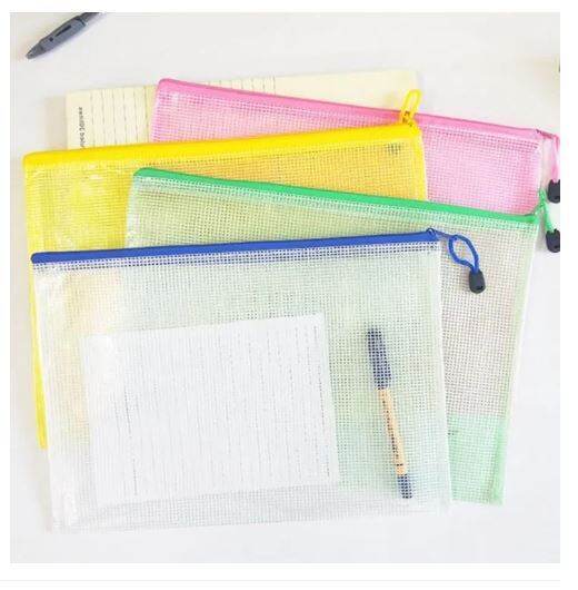 A4/A5/A6 Plastic Envelopes Zipper Envelope Document Storage Pouch Bag ...