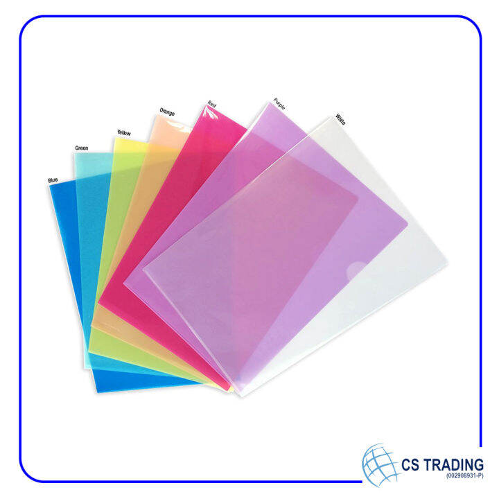 10 x Translucent PP L-Shape Folder / Document Holder A4 Colour E310 ...