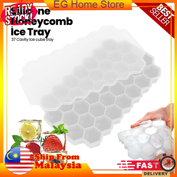 Honeycomb Ice Cube Silicone Tray 37 Cubes With Lids Jelly model Ice ...