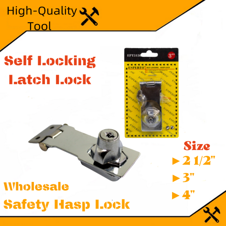 Safety Hasp Lock Self Locking Latch Lock With Key 2.5" ,3" ,4" high ...