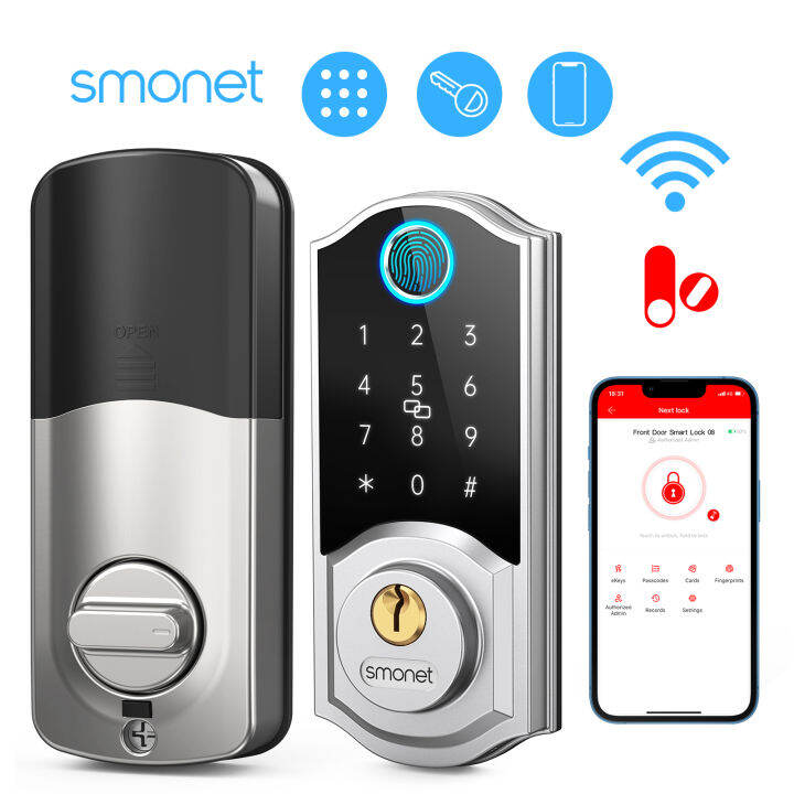 Smonet Electronic Smart Lock พร้อมลายนิ้วมือไบโอเมตริกซ์app จากระยะไกลบัตร Ic ปุ่มกดรหัสผ่านปลด ...
