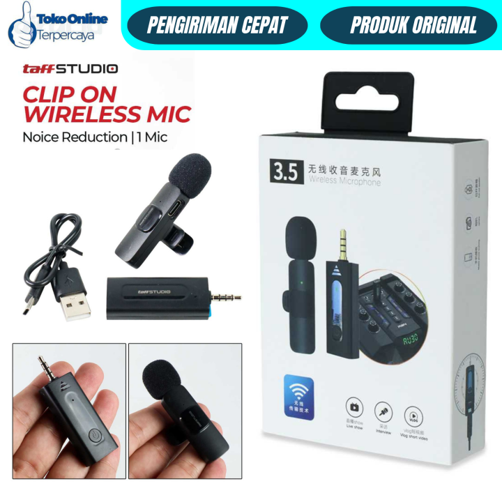 COD Mik Mic Wireless Noice Reduction Vlogging Singing 3.5mm / mik ...