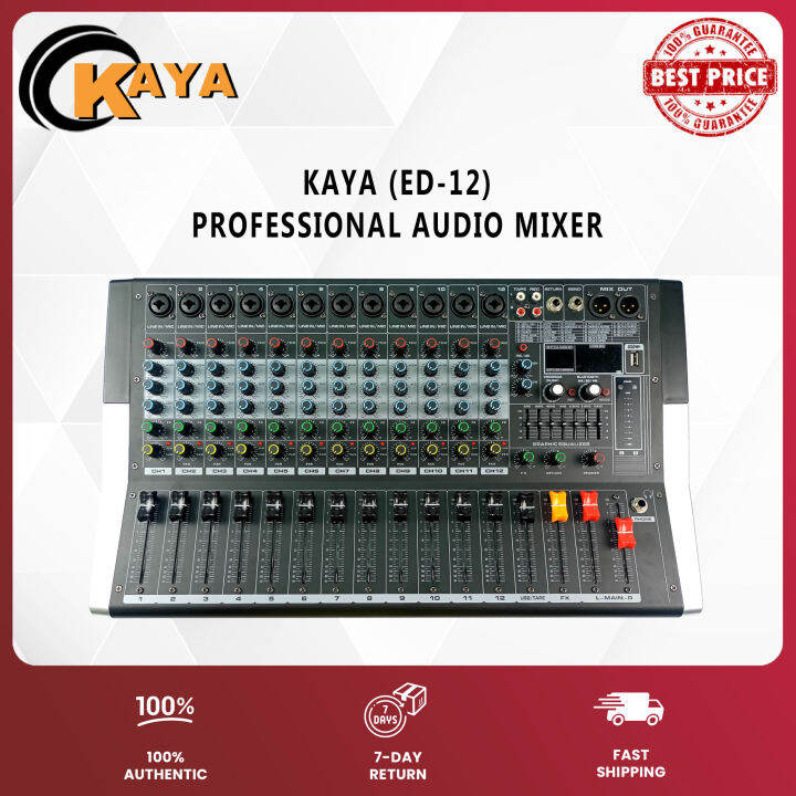 KAYA (ED-12)- 12 Channel Power Mixer Professional Mixing Console ...